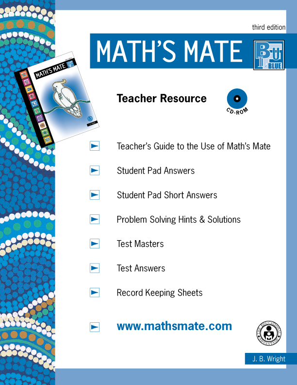 Math's Mate Blue Worksheet Results Sample page